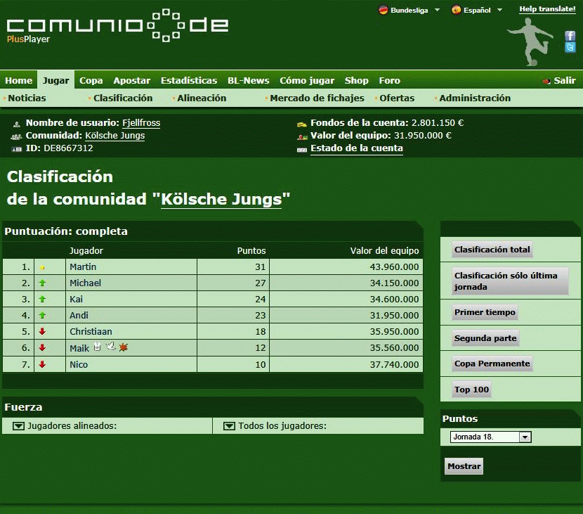 Manager de fútbol COMUNIO, juego de manager, manager de la Bundesliga ...